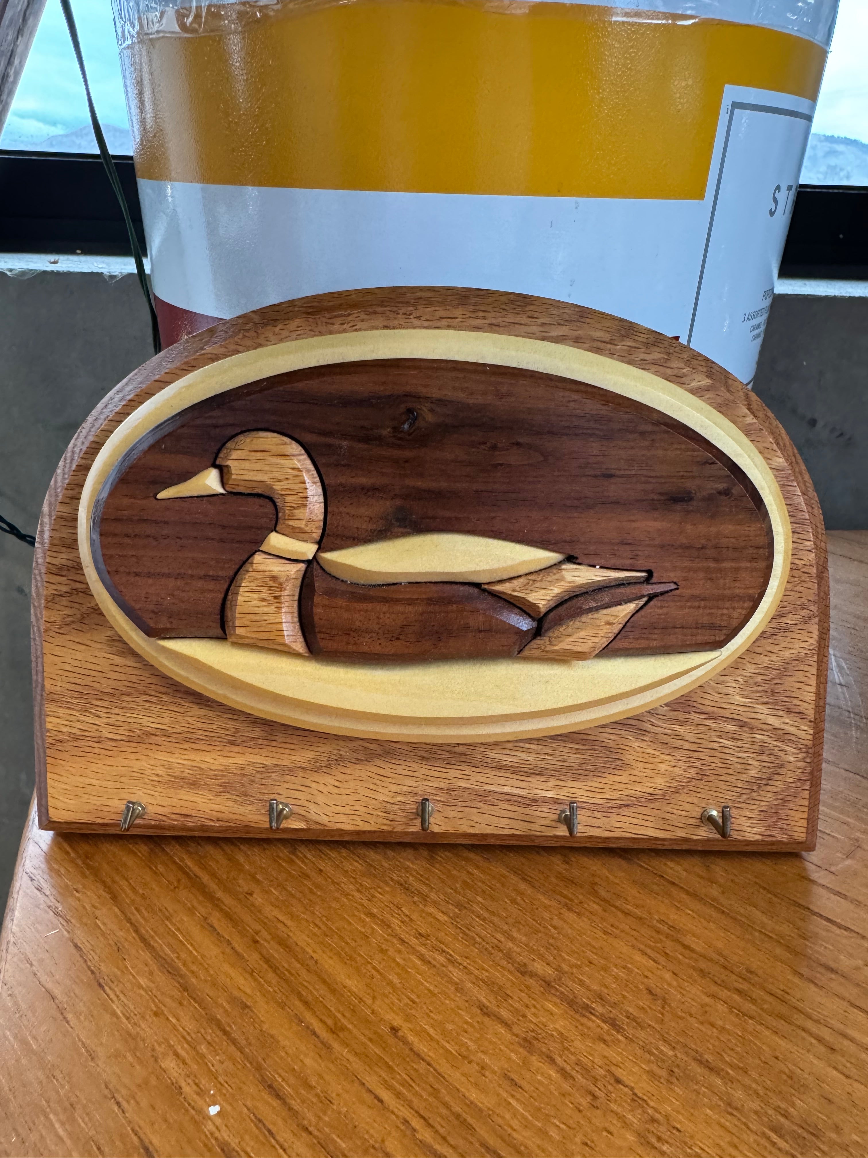 Wooden Key Hook with Ducks – Birch Hill Studio