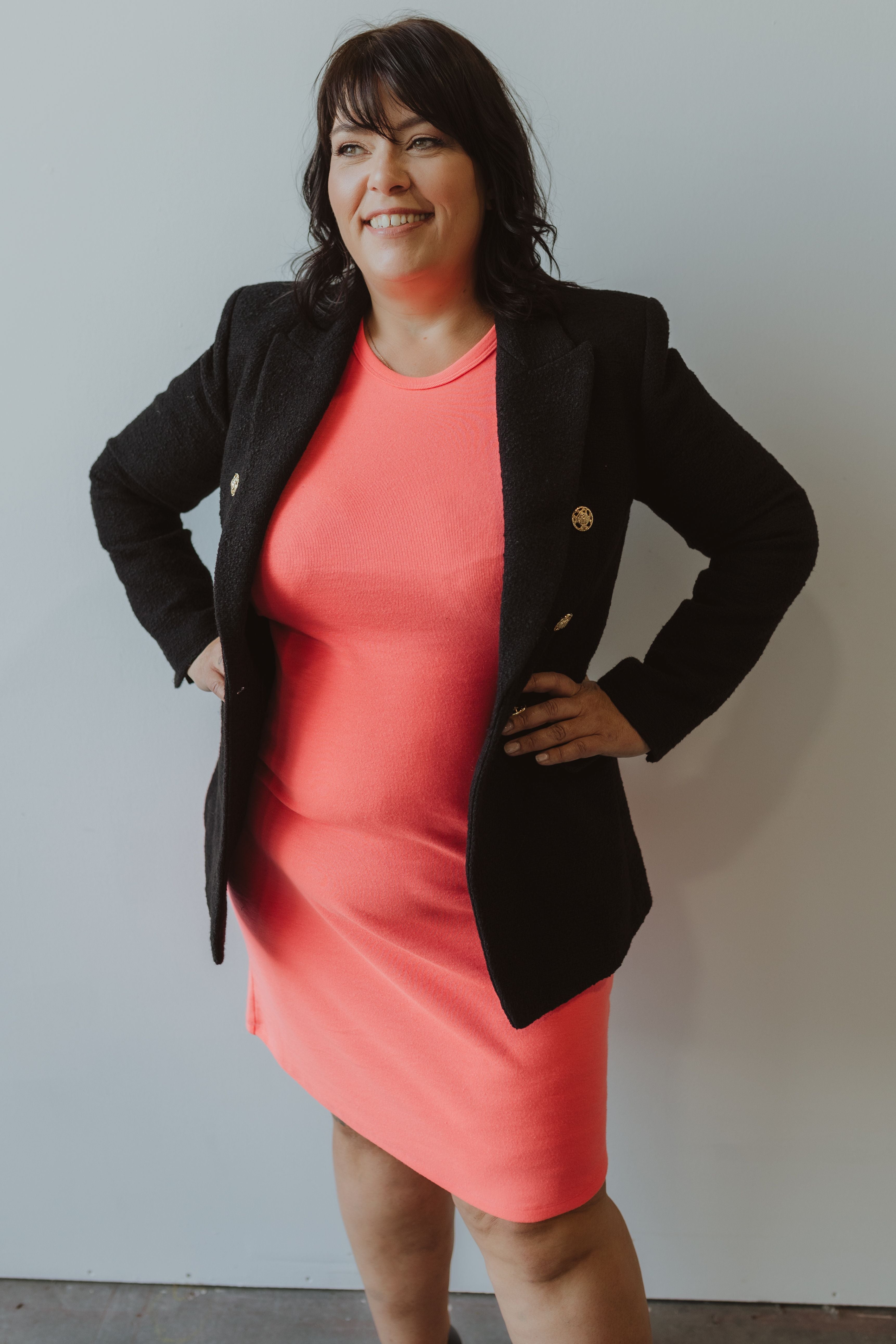 The Neon Pink Rib Knit Dress – Birch Hill Studio